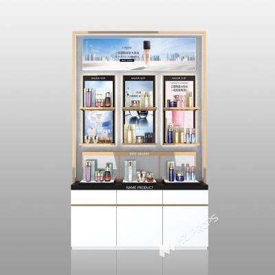 China TJiS-B1 U-Shaped Titanium Edging Skincare Display Cabinet with 40mm Softbox for sale