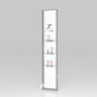 China GDR01-BZ-07 Retail Display Column with Grey Melamine and LED Strip Lights for Modern Retail Stores for sale