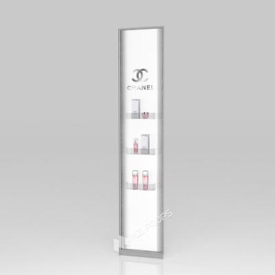 China GDR01-BZ-07 Retail Display Column with Grey Melamine and LED Strip Lights for Modern Retail Stores for sale