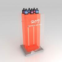 China GDR05-JC05 Makeup Display Rack with 3mm Orange Semi-Transparent Acrylic Assembled Box for Fashion Boutique for sale