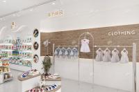 China 05-YMJYS Maternity And Baby Shop Display With Raw Wood Minimalist Style for sale