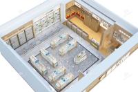 China 10-YMQSS Pharmacy Model Store With Natural Wood Luxury Style for sale