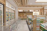 China 10-YMQSS Pharmacy Model Store With Natural Wood Luxury Style for sale