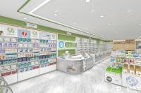 China 02-DYJYS011, Elegant and Simple Style Pharmacy Shop in Gansu featuring 62 Main Fixtures within 119 Sqm and Approx. $15,385 Budget for sale