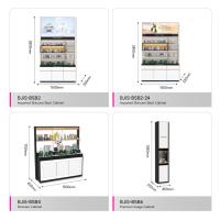China Skincare Display Stand Platinum Wooden Central Hall Cabinet With Light Box For Space-Saving Store Design And Multi-Functional Store Furniture for sale