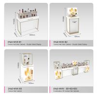 China Makeup Store Cabinet White Wooden Skincare Cabinet With Light Box For Visual Merchandising Store Display And Cost-Effective Store Shelf for sale