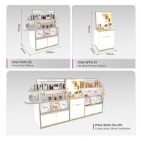 China Beauty Store Rack  White Wooden Skincare Cabinet With Light Box For Multi-Functional Store Furniture And  Luxury Display Cabinet for sale