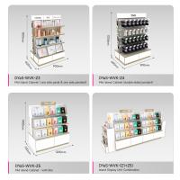 China Cosmetic Display Cabinet White Wooden Skincare Cabinet With Light Box For Branded Shop Decoration And Premium Display Rack for sale