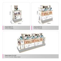 China Cosmetic Store Fixtures Premium Promotion Stand with Lightbox  for Skincare Shop Display and Makeup Store Design for sale