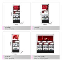 China Black Middle Hall Side Display Cabinet Skincare Shop Display Furniture with Lightbox for Cosmetic Store Decoration for sale