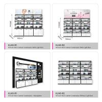 China Black Gold Display Showcase Cosmetic Shop Display Rack with Light Strips for Perfume Shop Display and Cosmetic Store Interior Design for sale