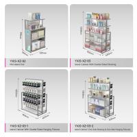China White Multi-Layer Circular Iron Display Rack With Universal Wheels For Retail Shop Display Furniture for sale