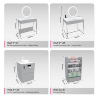 China Gray Iron & Wooden Beauty Store Display Cabinet  With Light-box For Skincare Shop Design And Retail Store Decoration for sale