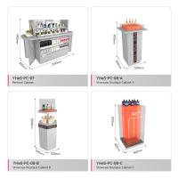 China Multi Layer Grey Skincare Promotion Table Cosmetic Display Rack For Beauty Shop Design And Retail Store Decoration for sale