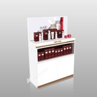 China Cosmetic Shop  Display Rack Platinum Wooden Central Hall Cabinet With Light Box For Skincare Store Design And Branding Shop Decoration for sale