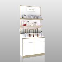 China Cosmetic Store Rack White Wooden Skincare Cabinet With Light Box For Luxury Shop Display Furniture And Retail Shop Interior Design for sale