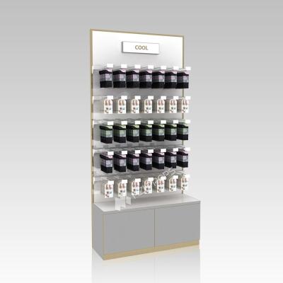 China Skincare Store Wood Hook Rack Store Display Rack for Cosmetic Shop Decoration for sale