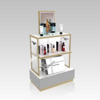 China Cosmetic Store Fixtures Premium Promotion Stand with Lightbox  for Skincare Shop Display and Makeup Store Design for sale