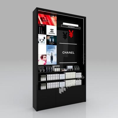 China Cosmetic Display Furniture Integral Cashier Wall Cabinet For Makeup Shop Interior And Beauty Store Design for sale