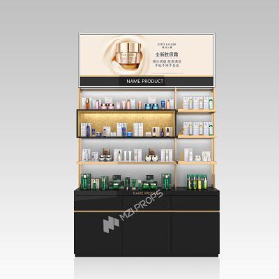 China Customized Cosmetic Display Furniture Modern Minimalis Makeup Shop Cabinet For Retail Store Decoration for sale