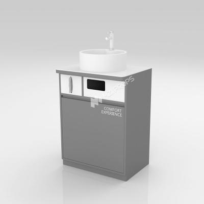 China Beauty Store Handwashing Stand Gray & White Experience Desk For Cosmetic Store Interior Design for sale