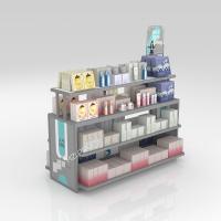 China Double-Sided Display Rack Cosmetics Showcase And Beauty Store Promotion Cabinet For Skincare Store Design for sale