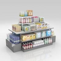 China MultiFunctional Universal Promotion Cabinet Gray Skincare Display Shelf For Retail Store Interior Design for sale