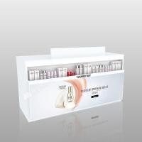 China Modern Skincare Display Cabinet White Wooden Cashier Desk for Cosmetics and Perfume Store Display for sale