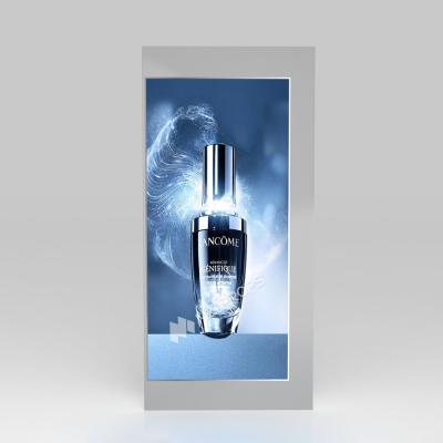 China Beauty Store Counter Grey Wooden Display Cabinet With Led For Branding Shop Fitting And Luxury Store Display for sale