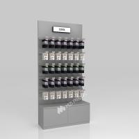 China Beauty Store Stand Grey Wooden Laminated Display Cabinet With Light Box For Premium Store Counter And Cost-Effective Shop Showcase for sale