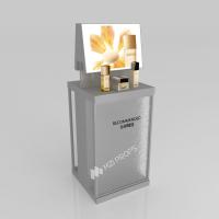 China Store Stand Grey Wooden Edge Cabinet For Branding Store Display Furniture And Space-Saving Display Table for sale