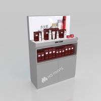 China Display Stand Grey Wooden Central Hall Cabinet With Light Box For Branding Shop Display And Luxury Shop Interior Design for sale