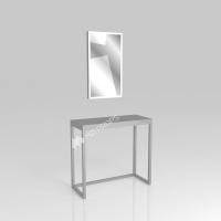 China Display Table Grey Wooden Makeup Headband With Mirror For Branding Store Display Furniture And Premium Display Cabinet for sale