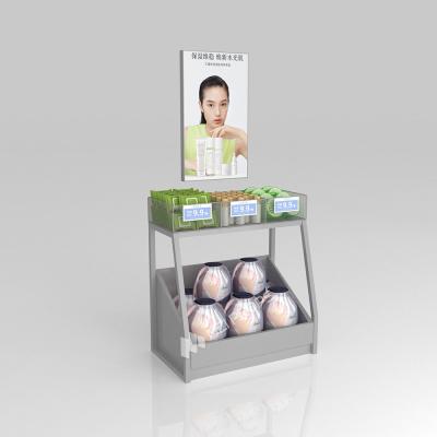 China Store Counter Grey Wooden Makeup Headband Light Box For Customized Shop Fitting And Premium Display Cabinet for sale