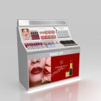 China Store Cabinet Grey Wooden Makeup Front Cabinet With Light Box For Customized Display Furniture And Branding Store Shelf for sale