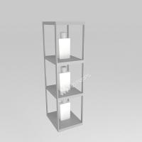 China Display Showcase Grey Wooden Showcase Cabinet For Space-Saving Store Design And Branded Display Shelf for sale