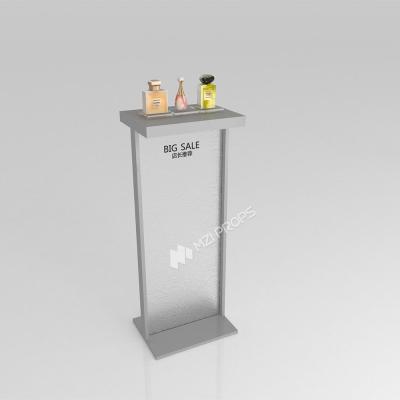 China Store Showcase Grey Wooden Showcase Cabinet For Visual Merchandising Shop Display And Multi-Functional Store Counter for sale