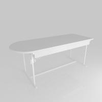 China Retail Shop Stand Grey Wooden Experience Table For Customized Shop Fitting And Space-Saving Shop Stand for sale