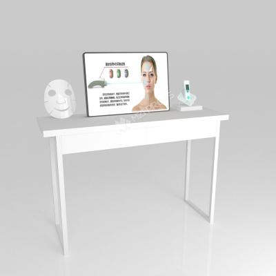 China Retail Shop Table Grey Wooden Experience Table For Customized Shop Display And Space-Saving Shop Table for sale
