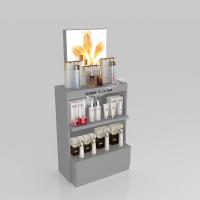 China Retail Display Showcase Grey Wooden Island Cabinet For Store Showcase And Trendy Shop Decoration for sale