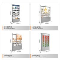 China Retail Store Showcase Grey Wooden Counter With Light Box For Space-Saving Store Stand And Premium Display Counter for sale