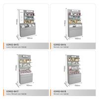 China Perfume Shop Display Grey Wooden Laminated Display Cabinet For Space-Saving Store Showcase And Luxury Shop Cabinet for sale