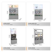 China Retail Store Showcase Grey Wooden Counter With Light Box For Space-Saving Store Stand And Premium Display Counter for sale