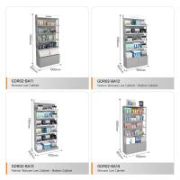 China Beauty Store Interior Design Grey Wooden Display Cabinet With Light Box For Fashion-Forward Display Table And Premium Display Shelf for sale