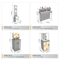 China Store Rack Grey Wooden Corner Cabinet With Led Lights For Multi-Functional Shop Table And Luxury Shop Cabinet for sale