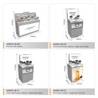 China Display Shelf Grey Wooden Central Hall Cabinet For Premium Shop Display And Multi-Functional Shop Showcase for sale