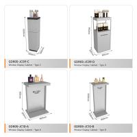 China Display Showcase Grey Wooden Showcase Cabinet For Space-Saving Store Design And Branded Display Shelf for sale
