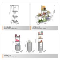 China Display Showcase Grey Wooden Showcase Cabinet For Space-Saving Store Design And Branded Display Shelf for sale