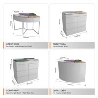 China Retail Display Table Grey Wooden Sample Island For Customized Shop Display And Branding Display Table for sale