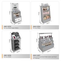 China Retail Display Rack Grey Wooden Island Cabinet For Smart Store Rack Premium Shop Design for sale